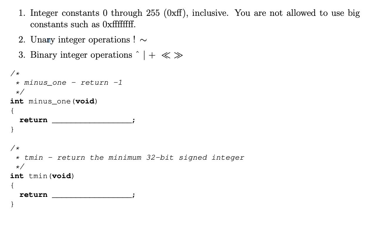Solved Fill in one line of C expression in the “return” | Chegg.com