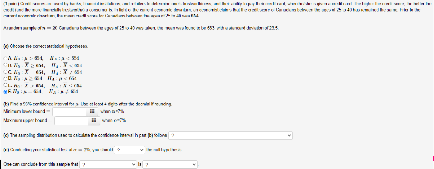 Solved OPTIONS FOR C) any student's T Distribution, a | Chegg.com