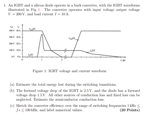 Solved 1. An IGBT and a silicon diode operate in a buck | Chegg.com