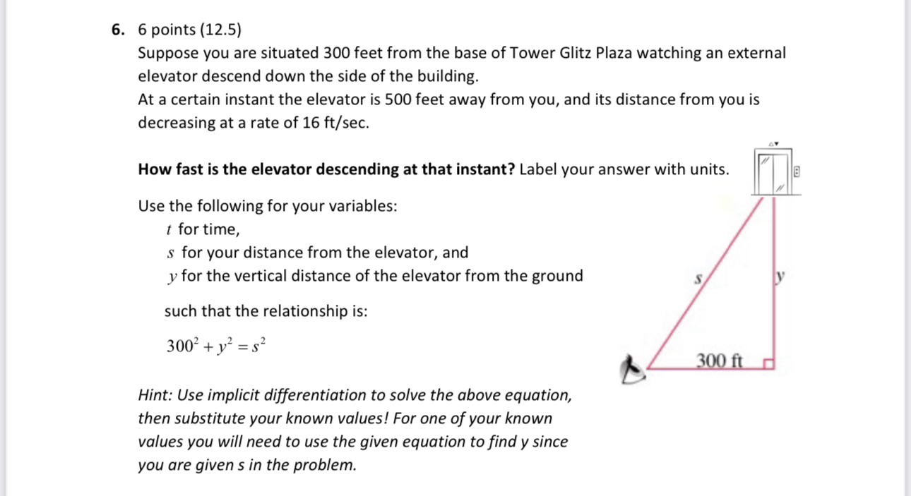 Solved 6 points (12.5) Suppose you are situated 300 feet | Chegg.com