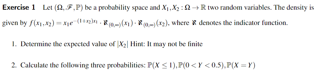 Solved Exercise 1 Let (Ω,F,P) be a probability space and | Chegg.com
