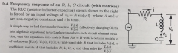 9.4 Frequency response of an R,L,C circuit (with | Chegg.com