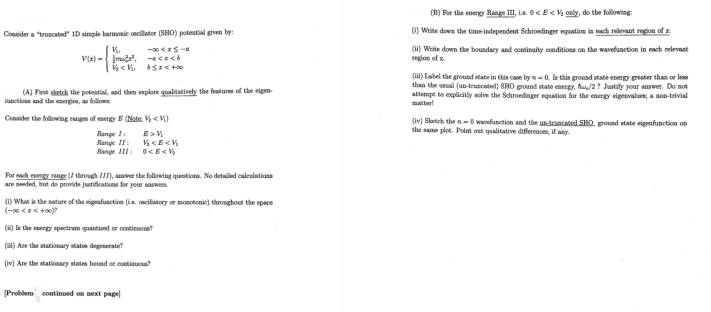 Solved Consider a “truncated" 1D simple harmonic oscillator | Chegg.com