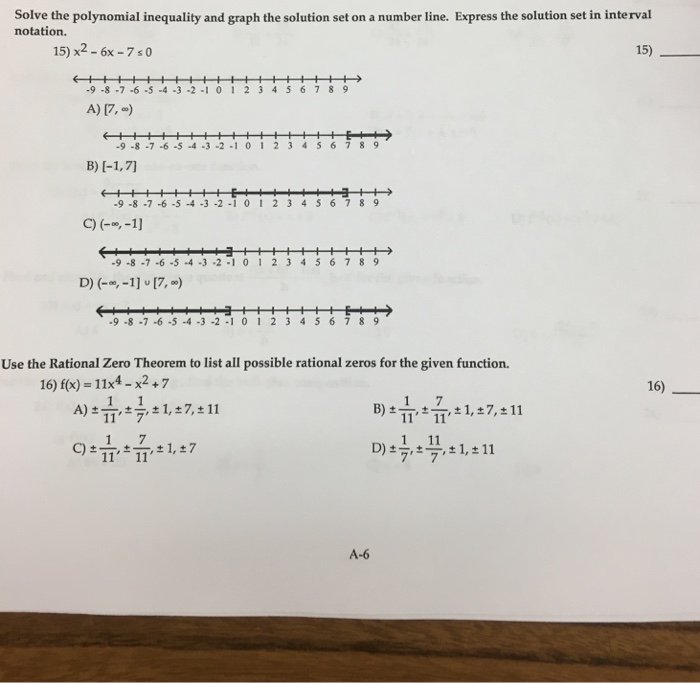 Solved Solve the polynomial inequality and graph the | Chegg.com