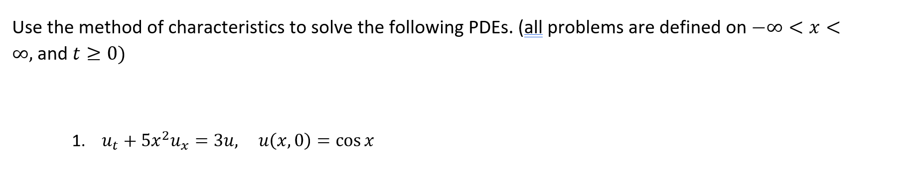 Solved Use the method of characteristics to solve the | Chegg.com