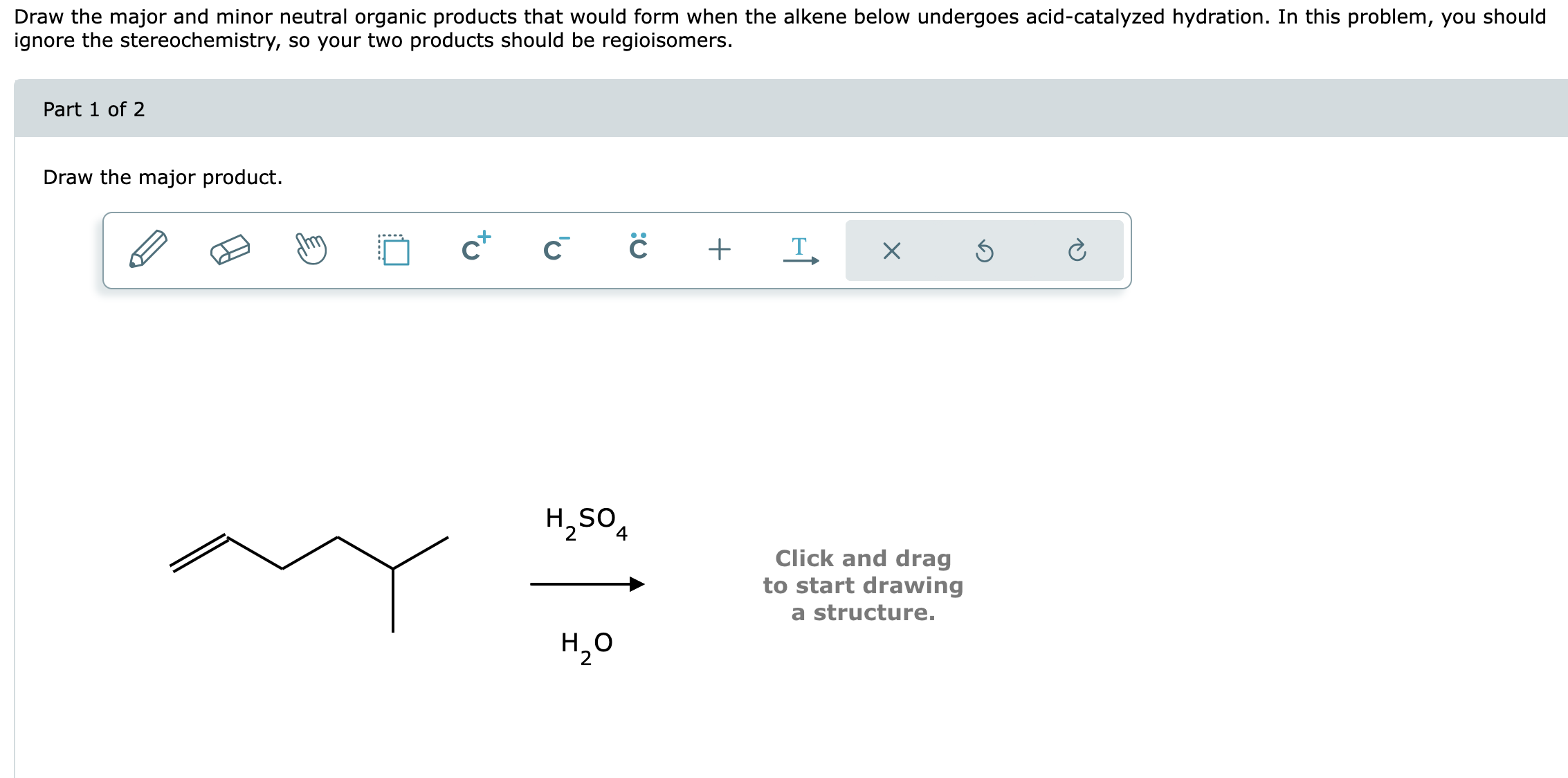 Solved Draw the major and minor neutral organic products | Chegg.com