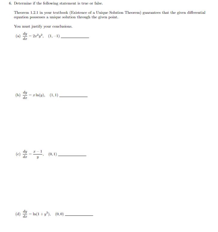 Solved Determine if the following statement is true or | Chegg.com