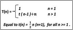 Solved Tn) = 1 t(n-1)+n n=1 n> 1 Equal to t(n) = { n(n+1), | Chegg.com