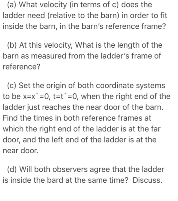 Solved Near Door Far Door ul 12 m 10 m ladder barn Figure 1: | Chegg.com
