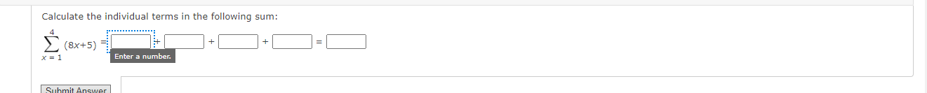 Solved Calculate the individual terms in the following sum: | Chegg.com