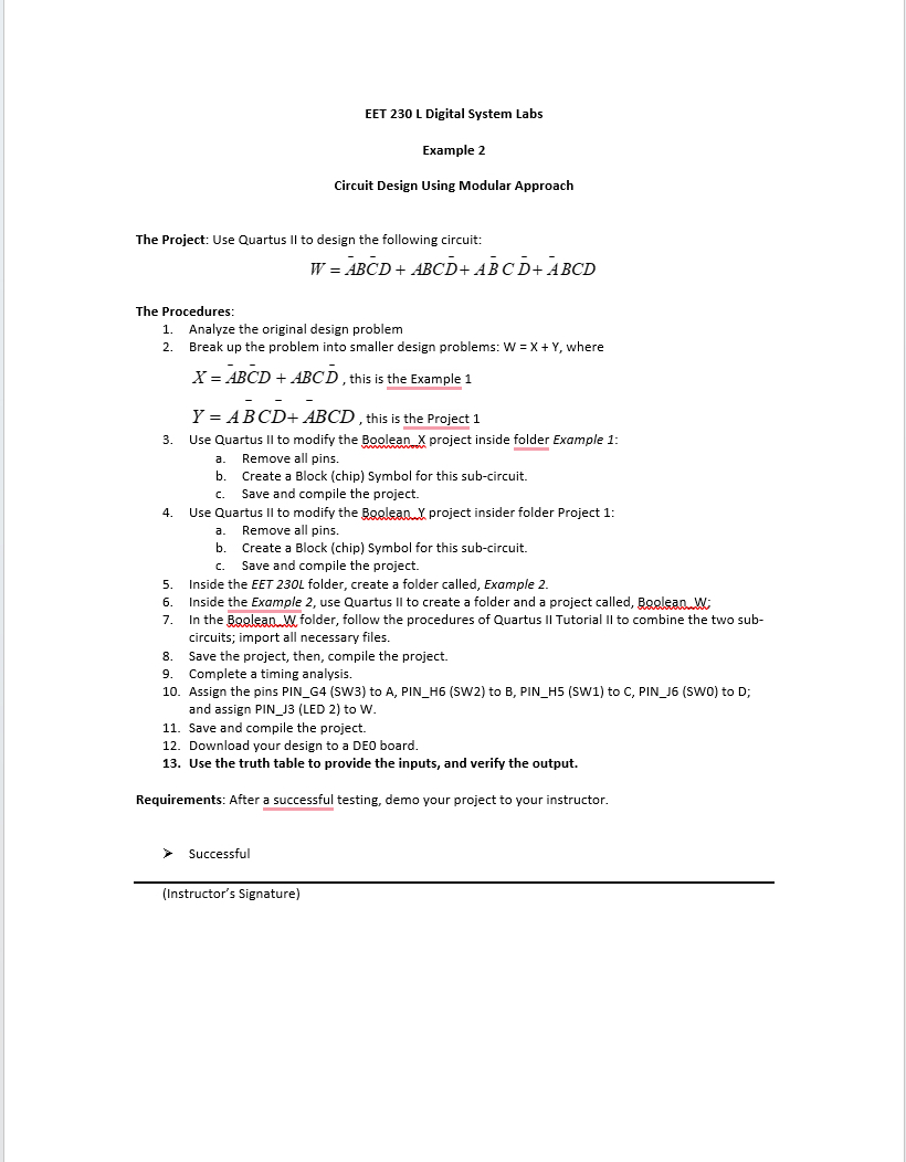 Solved Example 2Circuit Design Using Modular ApproachThe | Chegg.com