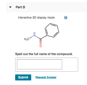 Solved Part A Interactive 3D display mode СНз H3C Cl H3 | Chegg.com