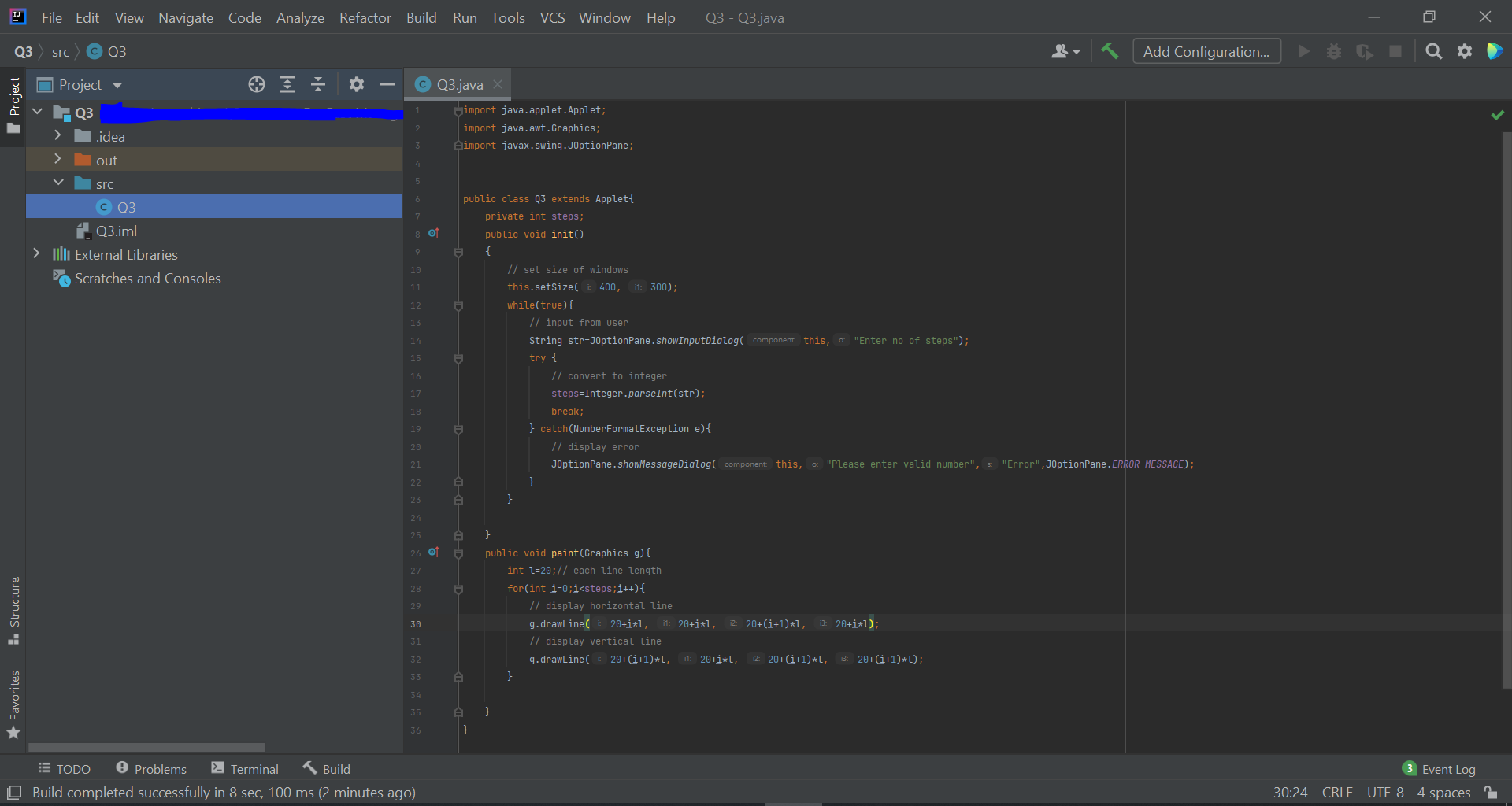 Solved using java how it run to get this | Chegg.com
