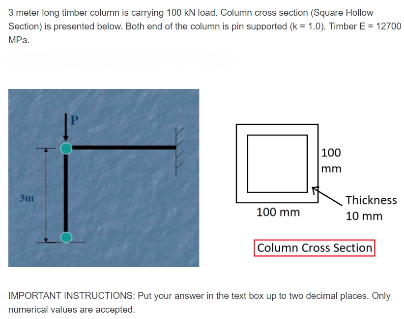 Solved please help to find Calculate Critical Buckling Load | Chegg.com