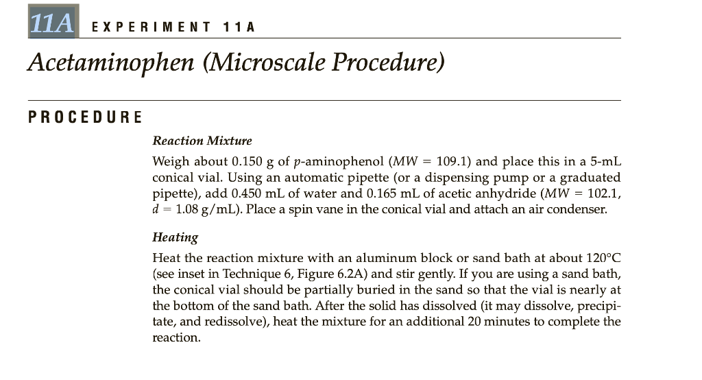 I am doing the Acetaminophen report (Microscale | Chegg.com