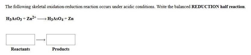 Solved The following skeletal oxidation-reduction reaction | Chegg.com