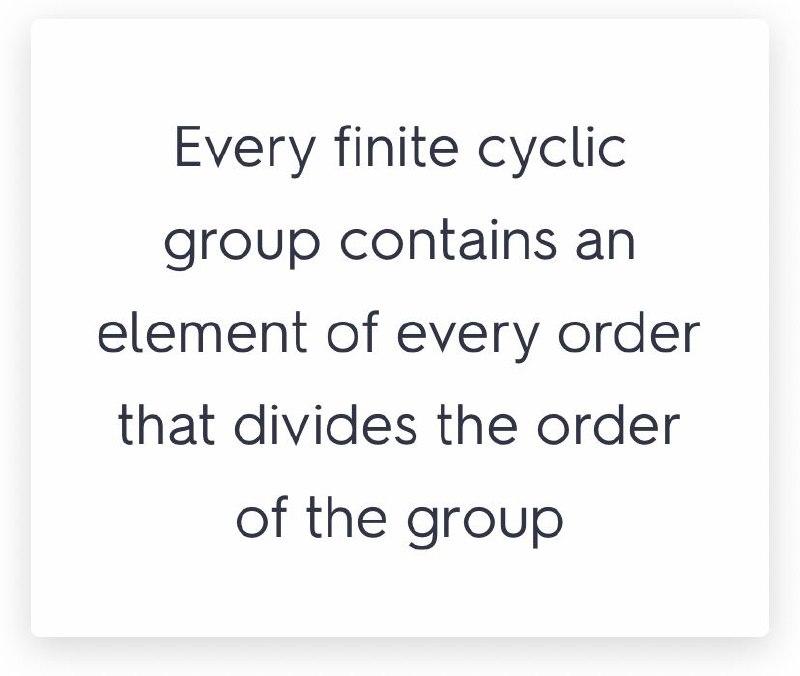 Solved Every finite cyclic group contains an element of | Chegg.com
