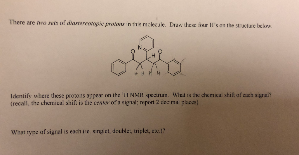 Solved What are the diastereotopic protons in this compound, | Chegg.com