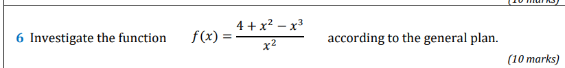 Solved 6 Investigate the function f(x)=x24+x2−x3 according | Chegg.com