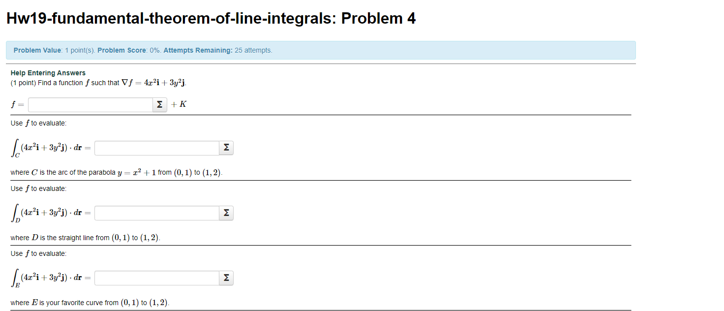 Solved Hw19-fundamental-theorem-of-line-integrals: Problem 4 | Chegg.com