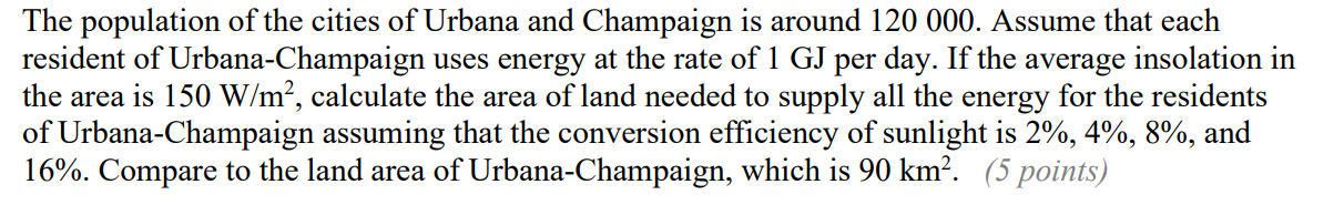 Solved The population of the cities of Urbana and Champaign | Chegg.com