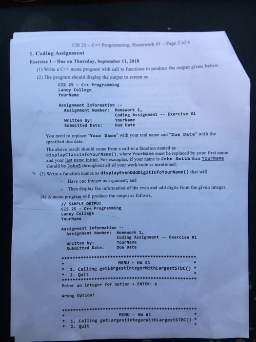 Solved It is a c++ coding assignment, please make the | Chegg.com