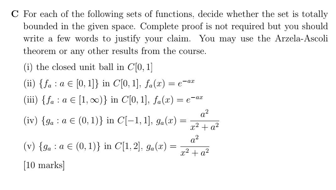 Solved = C For each of the following sets of functions, | Chegg.com