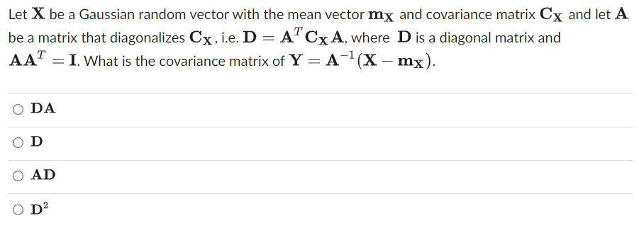 Solved Let \\( \\mathbf{X} \\) be a Gaussian random vector | Chegg.com
