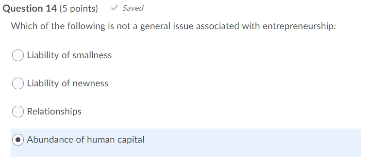 Solved Question 14 (5 points) Saved Which of the following | Chegg.com