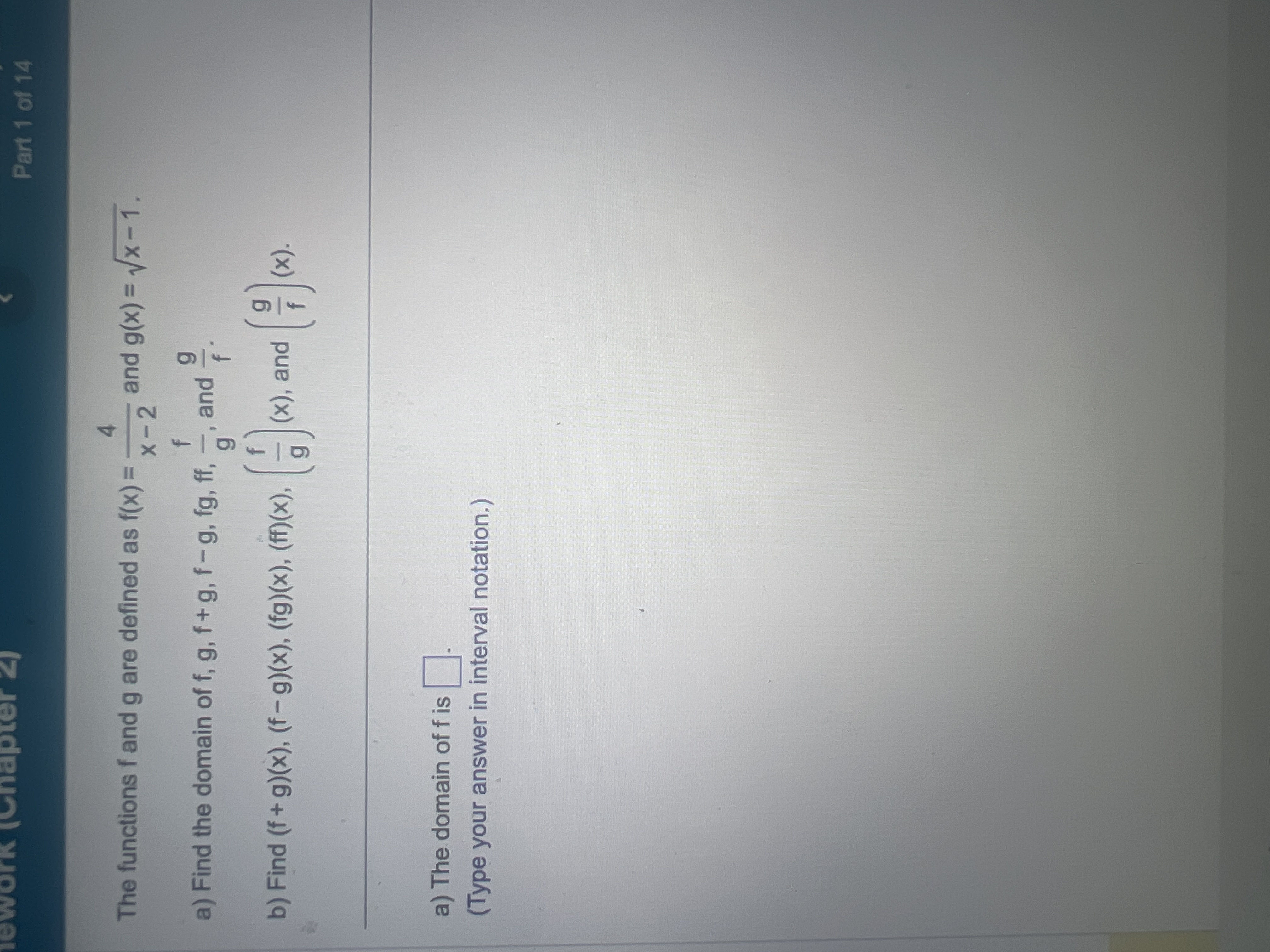 Solved The functions f and g are defined as f(x)=x−24 and | Chegg.com