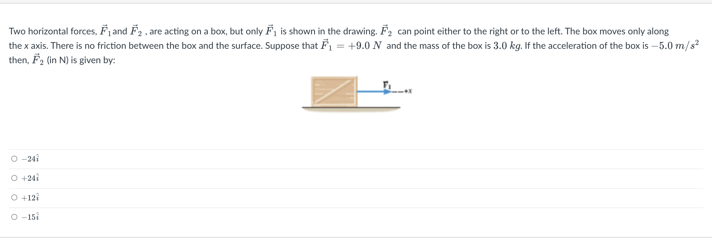 Solved Two horizontal forces, F1 and F2, are acting on a | Chegg.com