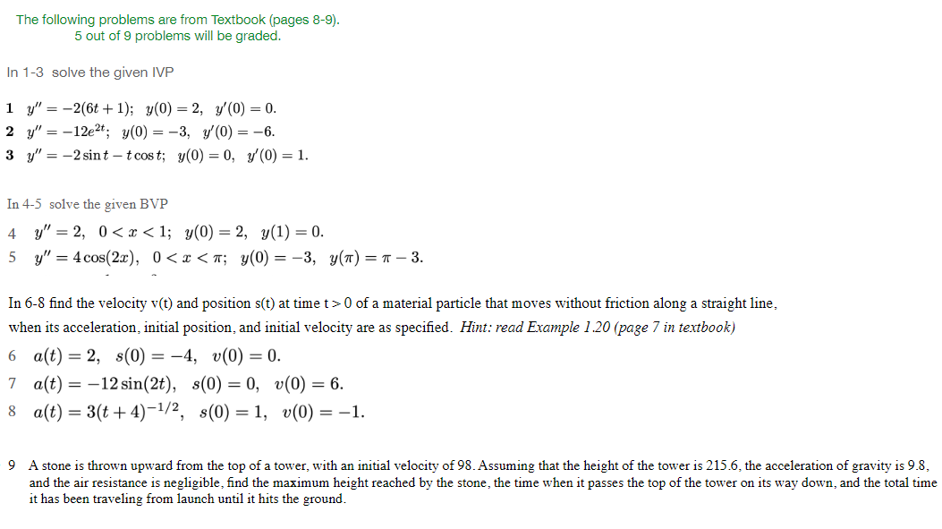 Solved Differential Eqs | Chegg.com