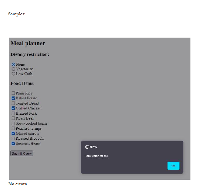 Solved A meal planner HTML file has been provided. Add the | Chegg.com