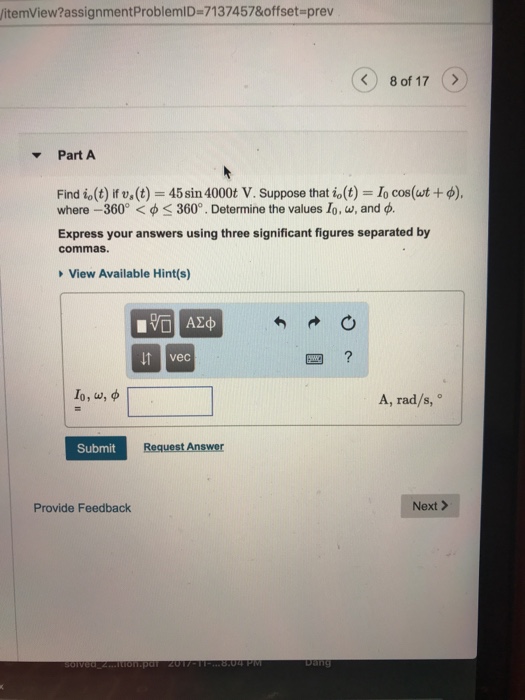 Solved itemView?assignmentProblemlD-71374578offset prev 8 of | Chegg.com