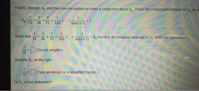 Solved Find S, through S, and then use the pattern to make a | Chegg.com