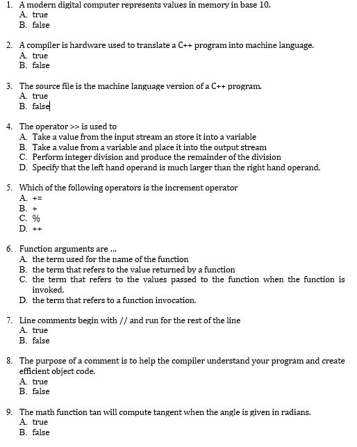 Solved 1. A modern digital computer represents values in | Chegg.com