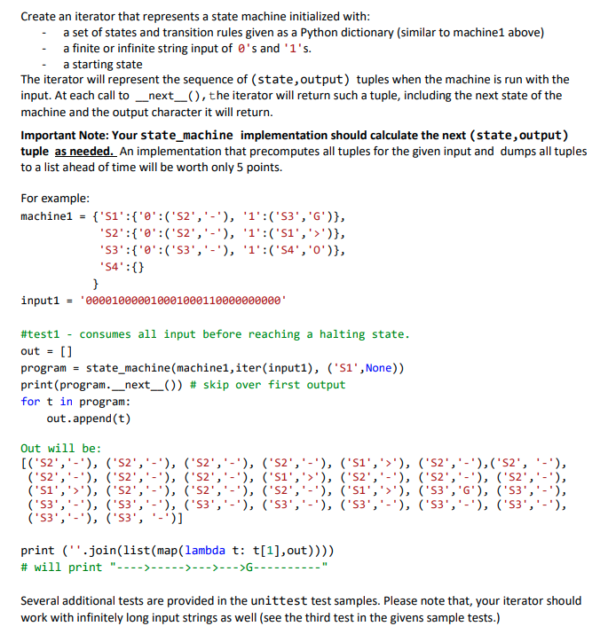 7. Iterators state_machine −18% Consider the | Chegg.com