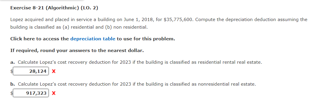 Solved Exercise 8-21 (Algorithmic) (LO. 2)Lopez acquired and | Chegg.com