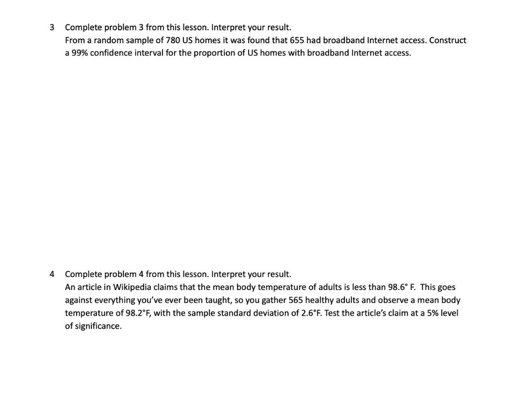 Solved TAKE IT HOME 1 Complete problem 1 from this lesson. | Chegg.com