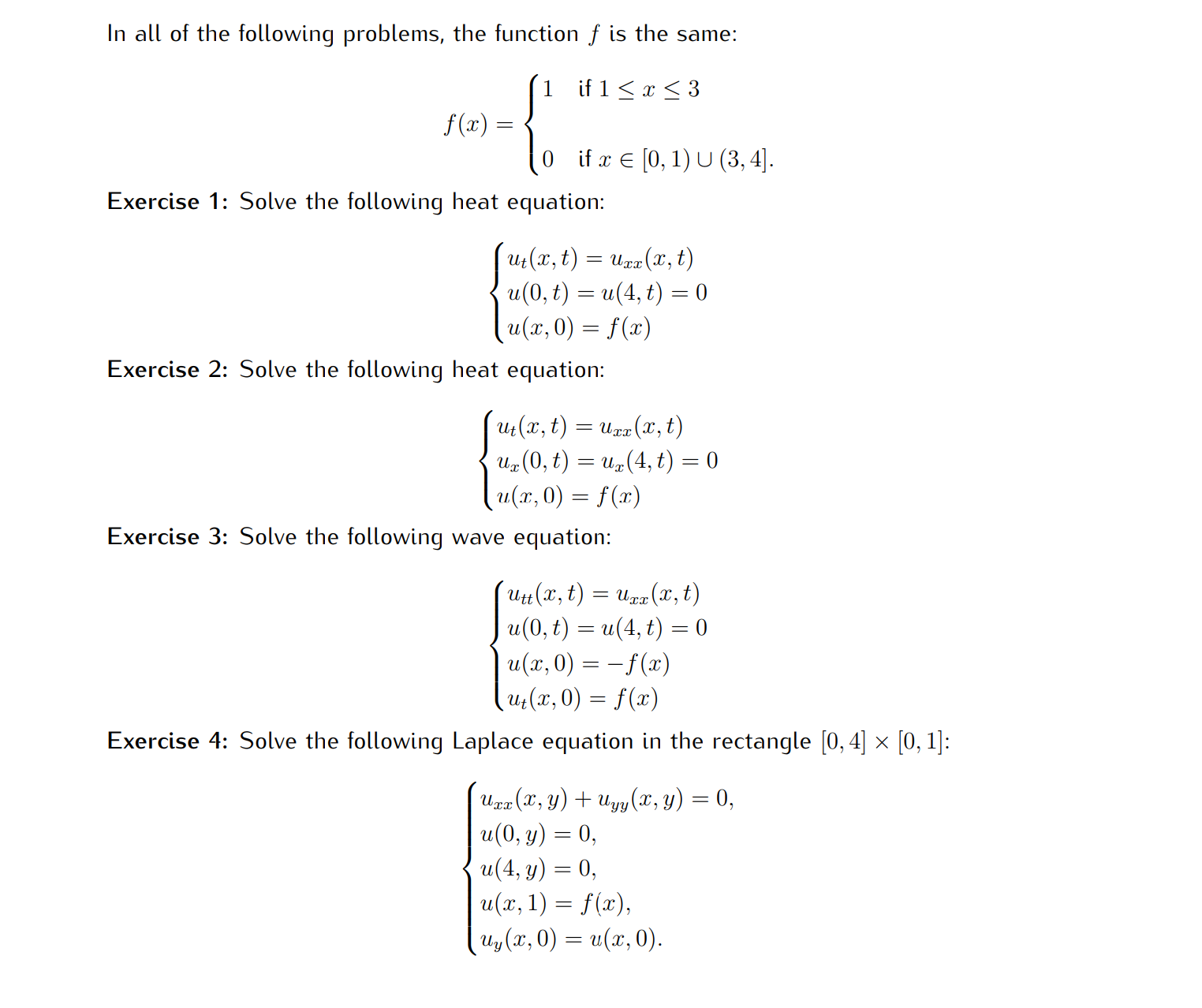 Solved In all of the following problems, the function f is | Chegg.com