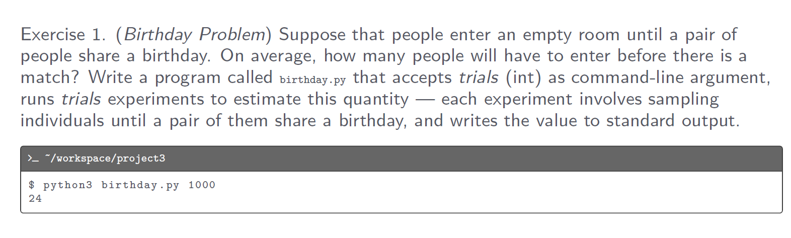 Solved Exercise 1. (Birthday Problem) Suppose that people | Chegg.com