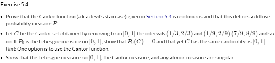 Solved Prove that the Cantor function (a.k.a devil's | Chegg.com