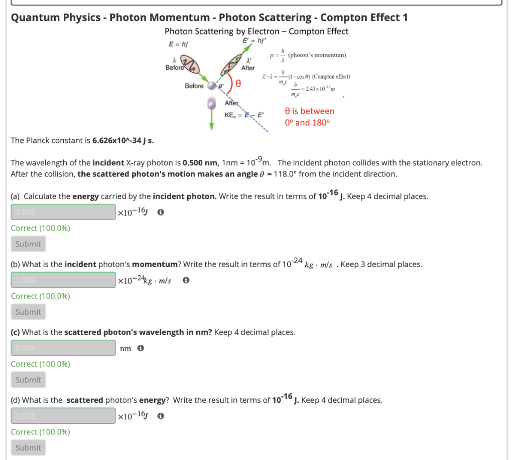 Solved h 2 2 Quantum Physics - Photon Momentum - Photon | Chegg.com