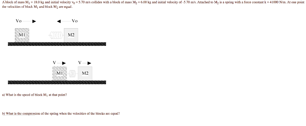 Solved A block of mass M = 18.0 kg and initial velocity vo = | Chegg.com