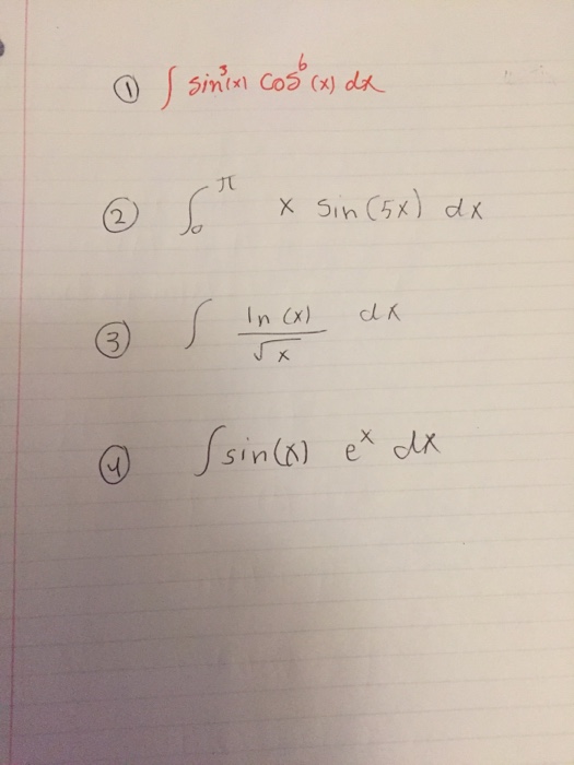 Solved integral sin^3(x) cos^6 (x) dx integral^pi_0 times | Chegg.com