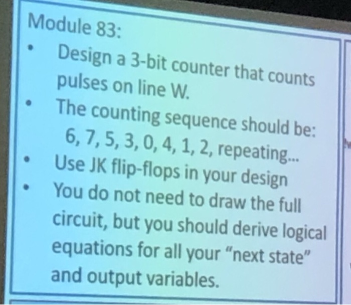 Solved Module 83 .Design a 3-bit counter that counts pulses | Chegg.com
