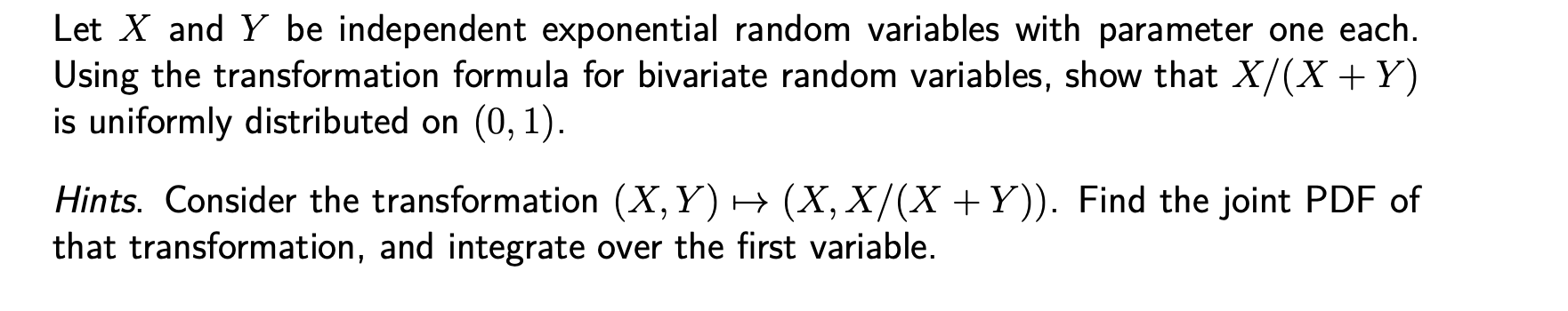 Solved Let X and Y be independent exponential random | Chegg.com