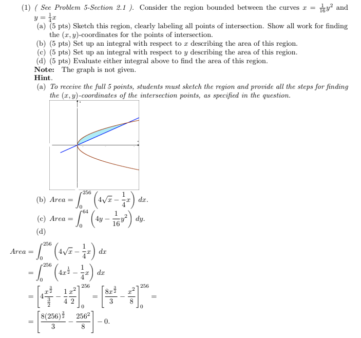 Solved (1) (See Problem 5-Section 2.1). Consider the region | Chegg.com