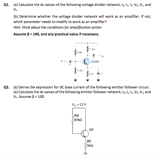 Solved Q1. (a) Calculate the dc values of the following | Chegg.com