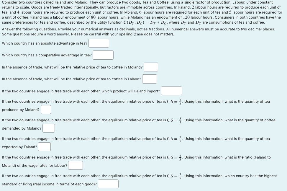 Solved Consider two countries called Faland and Moland. They | Chegg.com